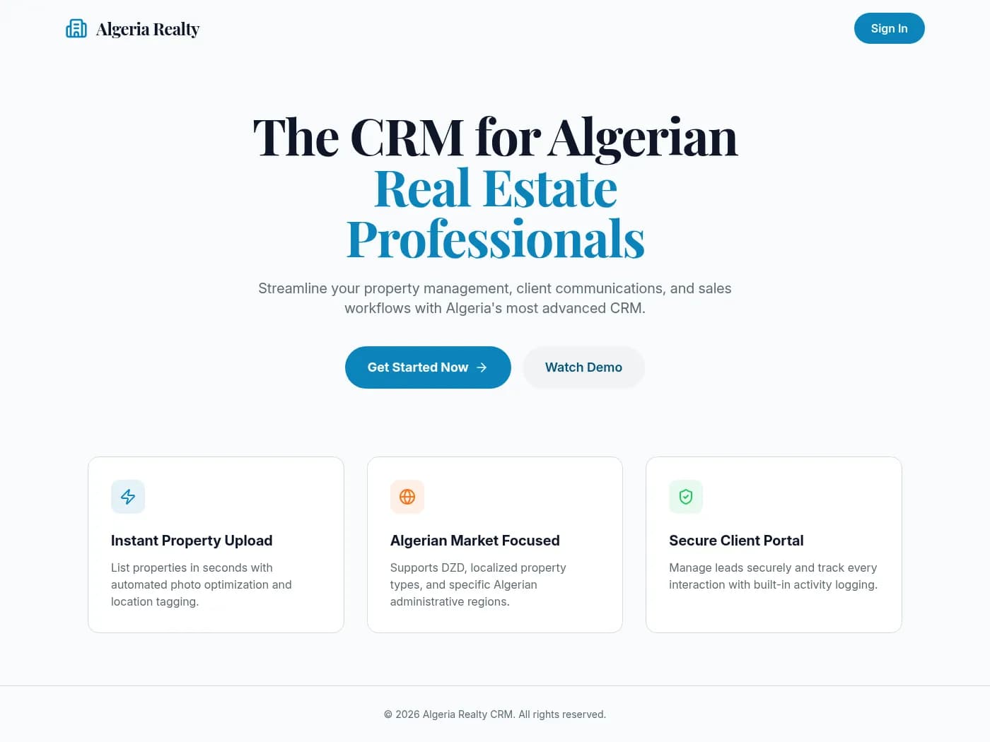Algeria Realty CRM