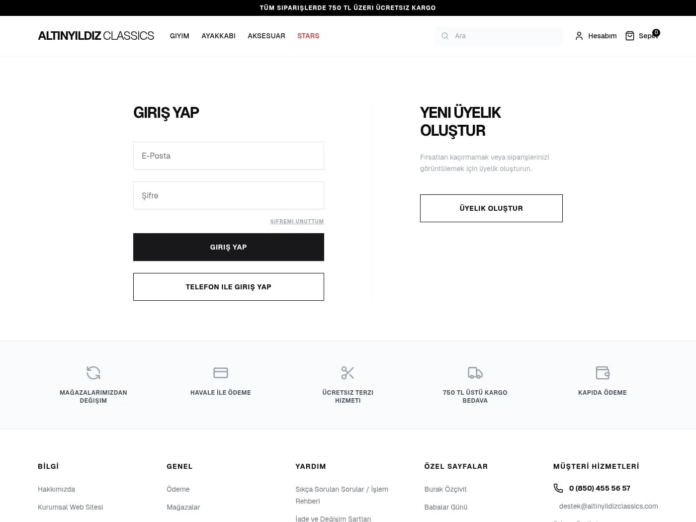 Altınyıldız Login Clone