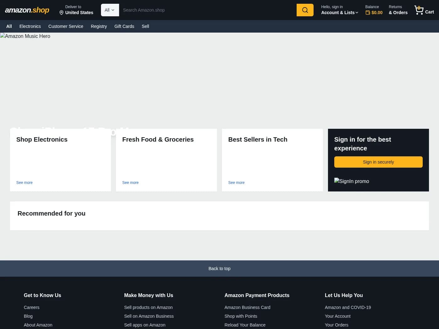 Amazon Balance Shop Clone