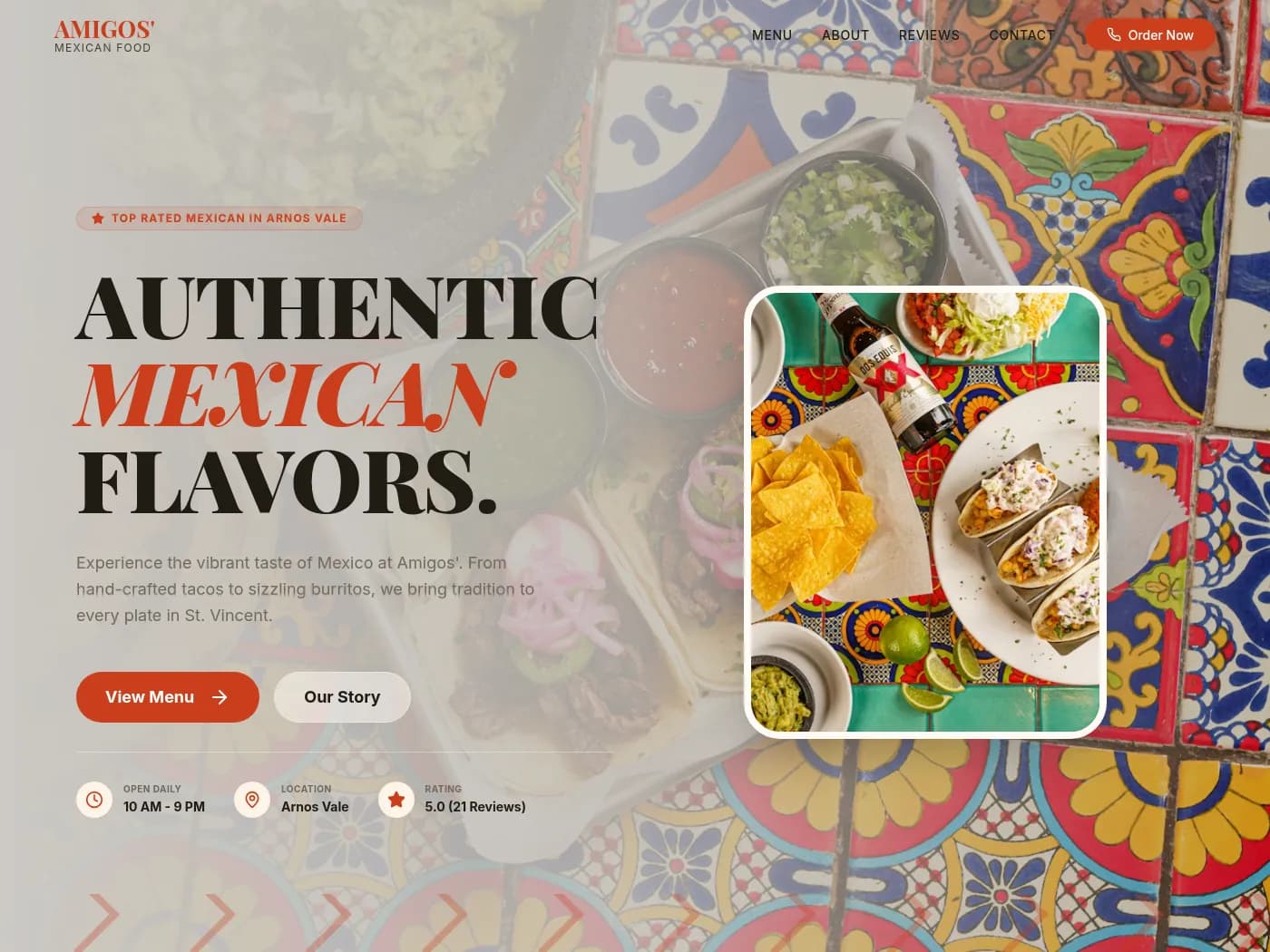 Amigos Mexican Food Site