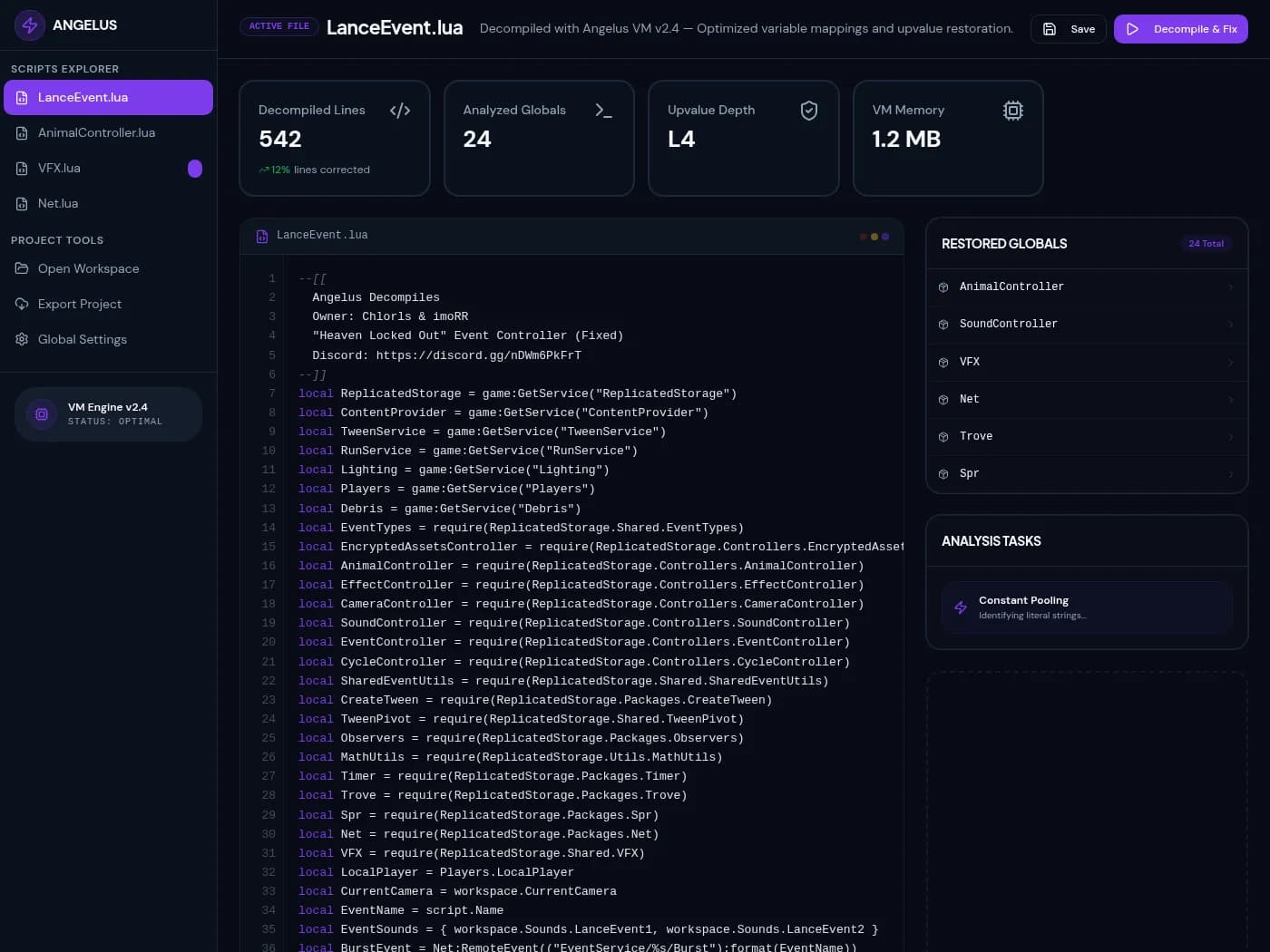 Angelus Decompiler GUI