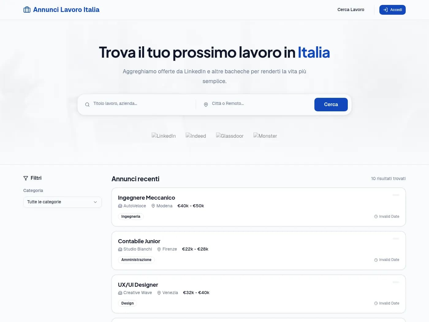 Annunci Lavoro Italia