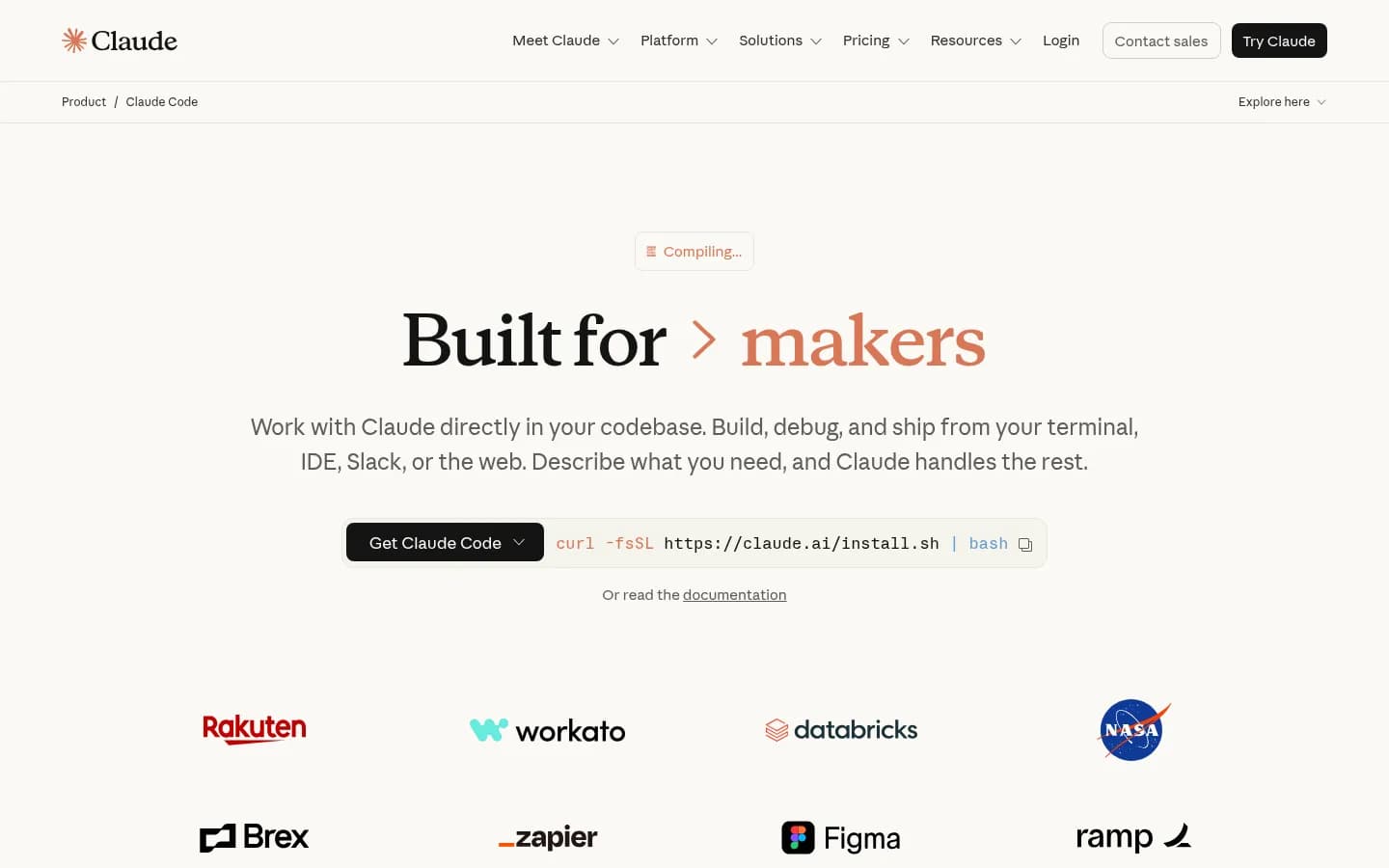 Anthropic Claude Code features page — capabilities, use cases, and integration options