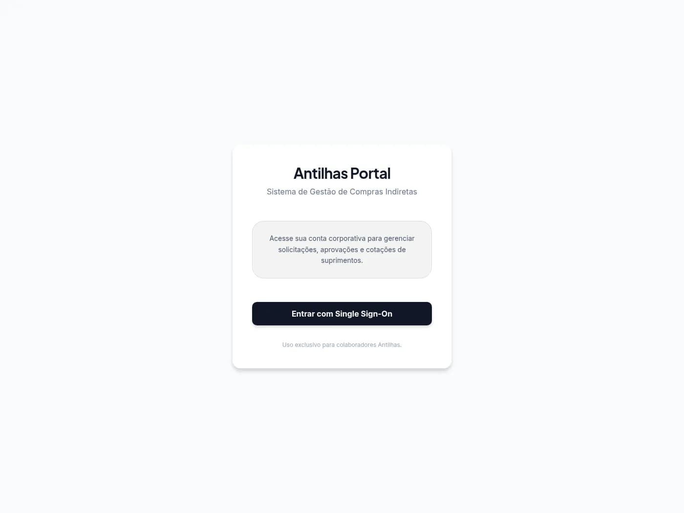 Antilhas Procurement Portal