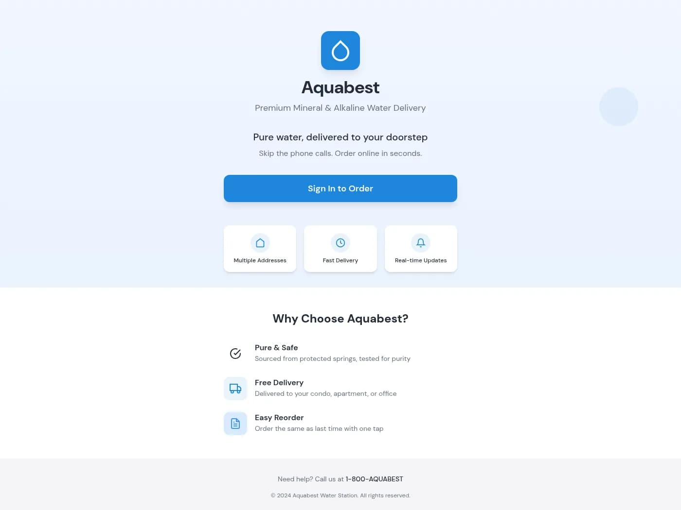 Aquabest Water Ordering