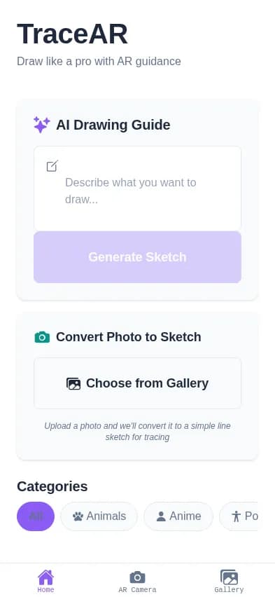 TraceAR Sketch App