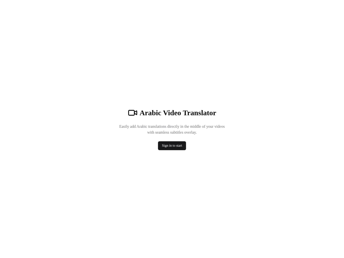 Arabic Video Translator