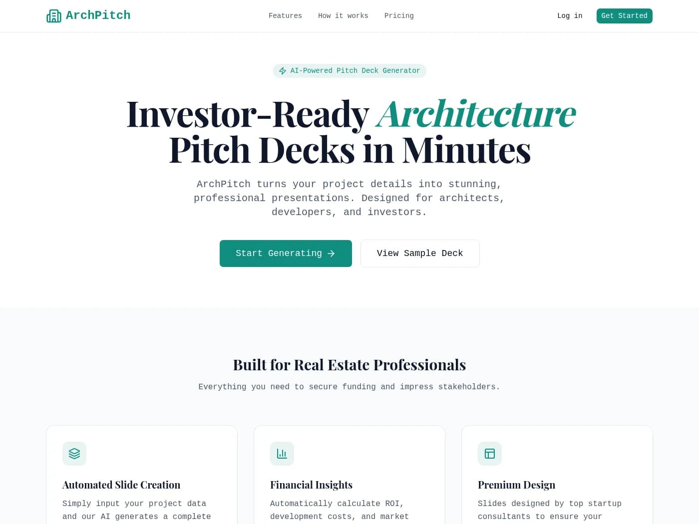 ArchPitch Generator