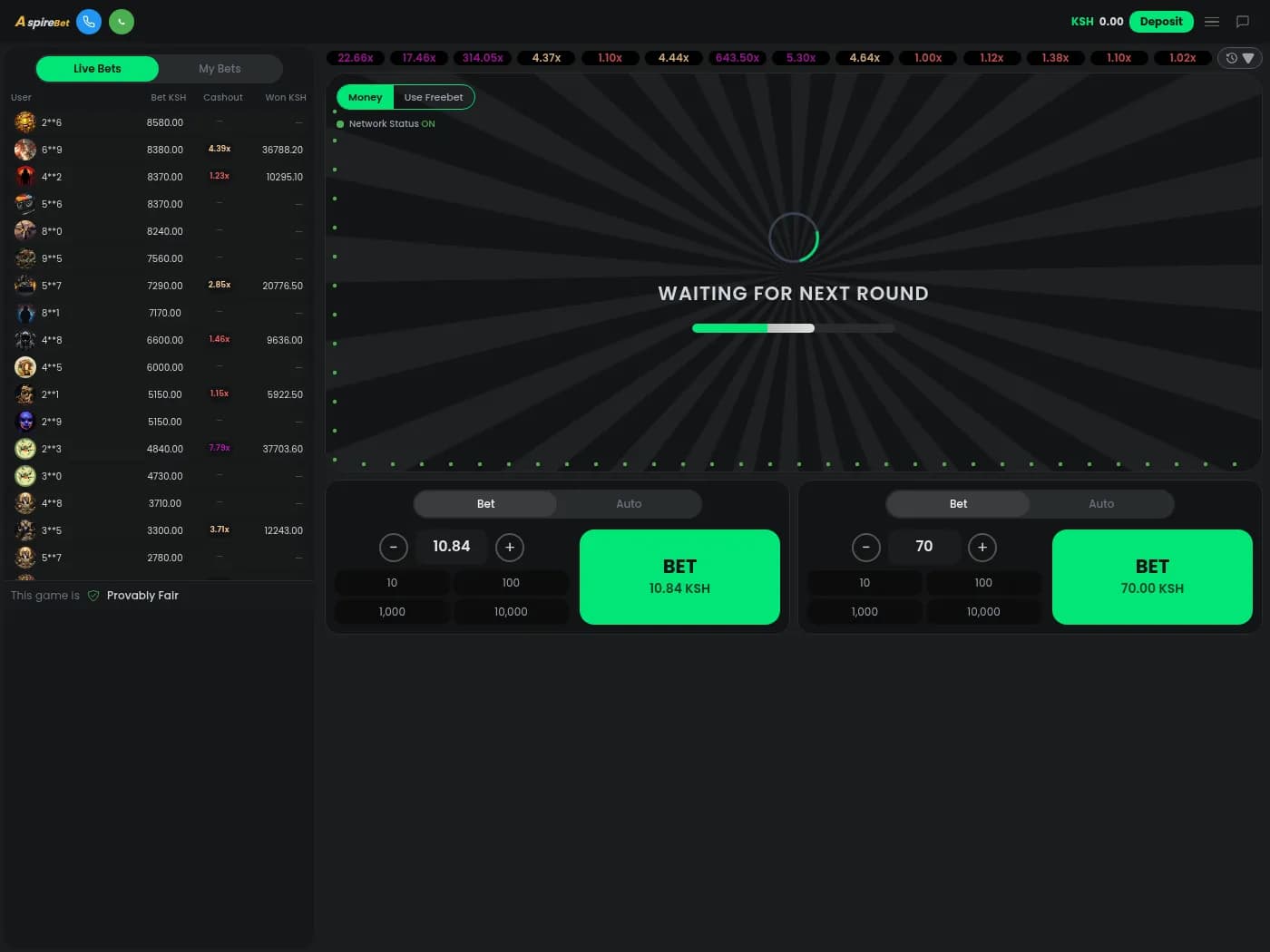 AspireBet Web Clone