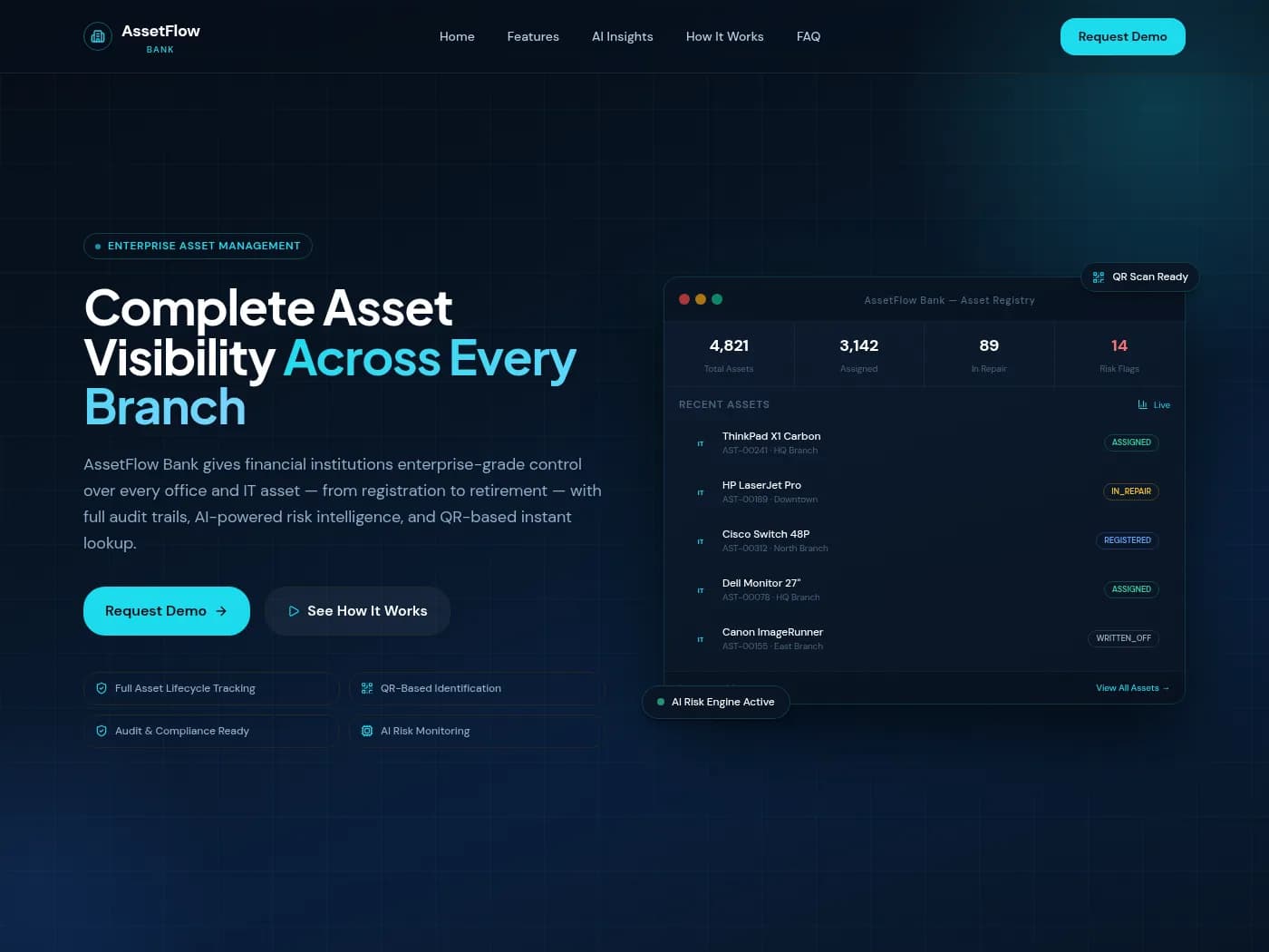 AssetFlow Bank Landing