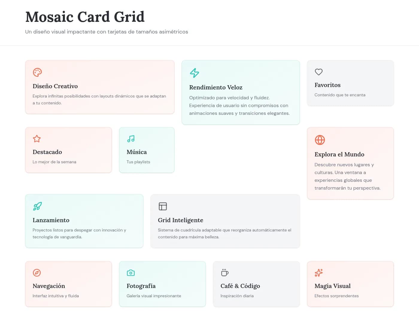 Mosaic Card Grid