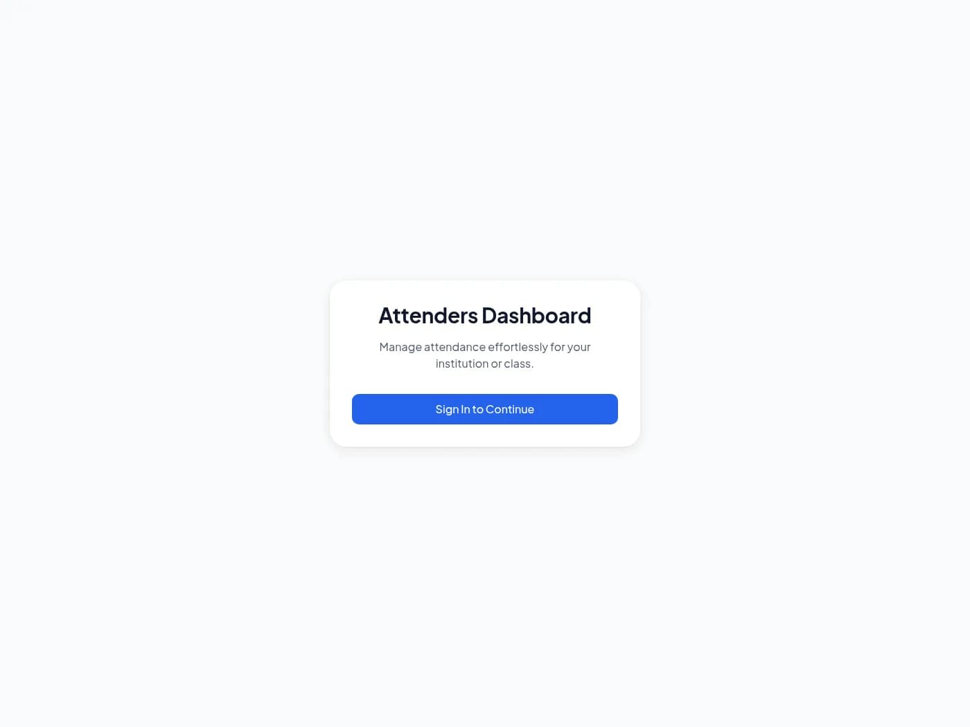 Attenders Dashboard