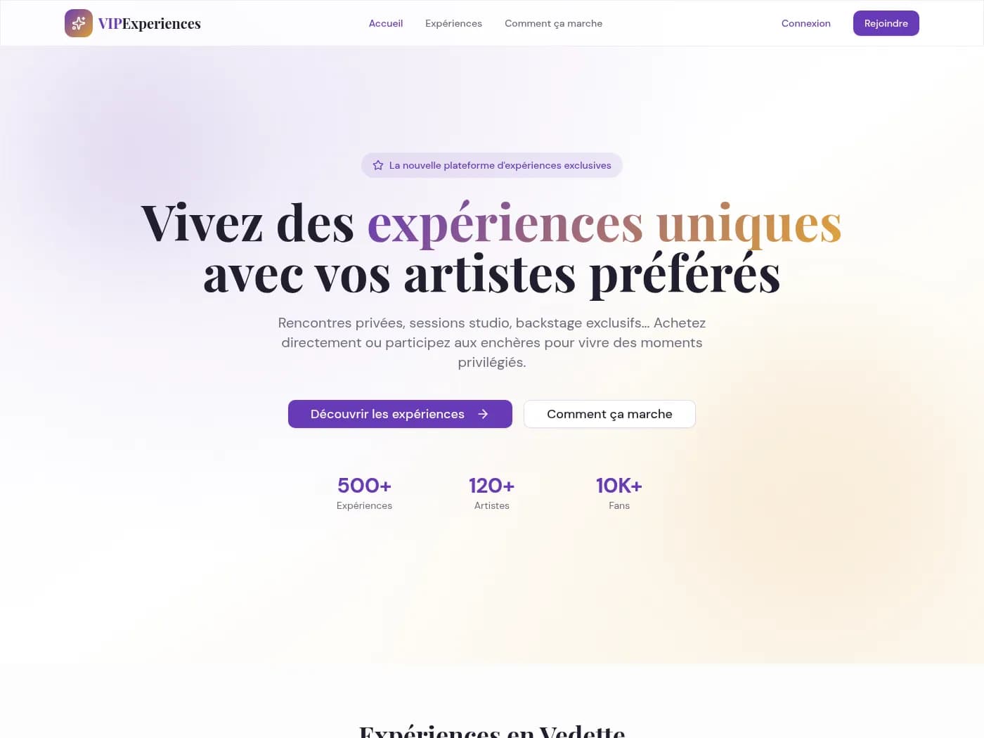 VIP Experience Marketplace