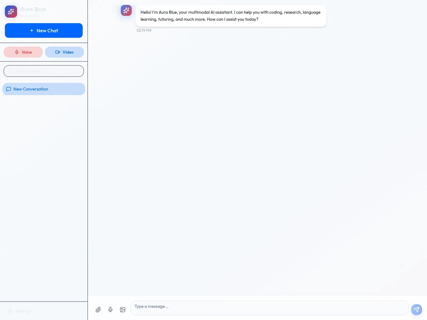 Aura Blue AI Assistant