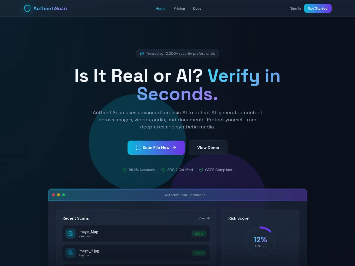 AuthentiScan AI Forensics