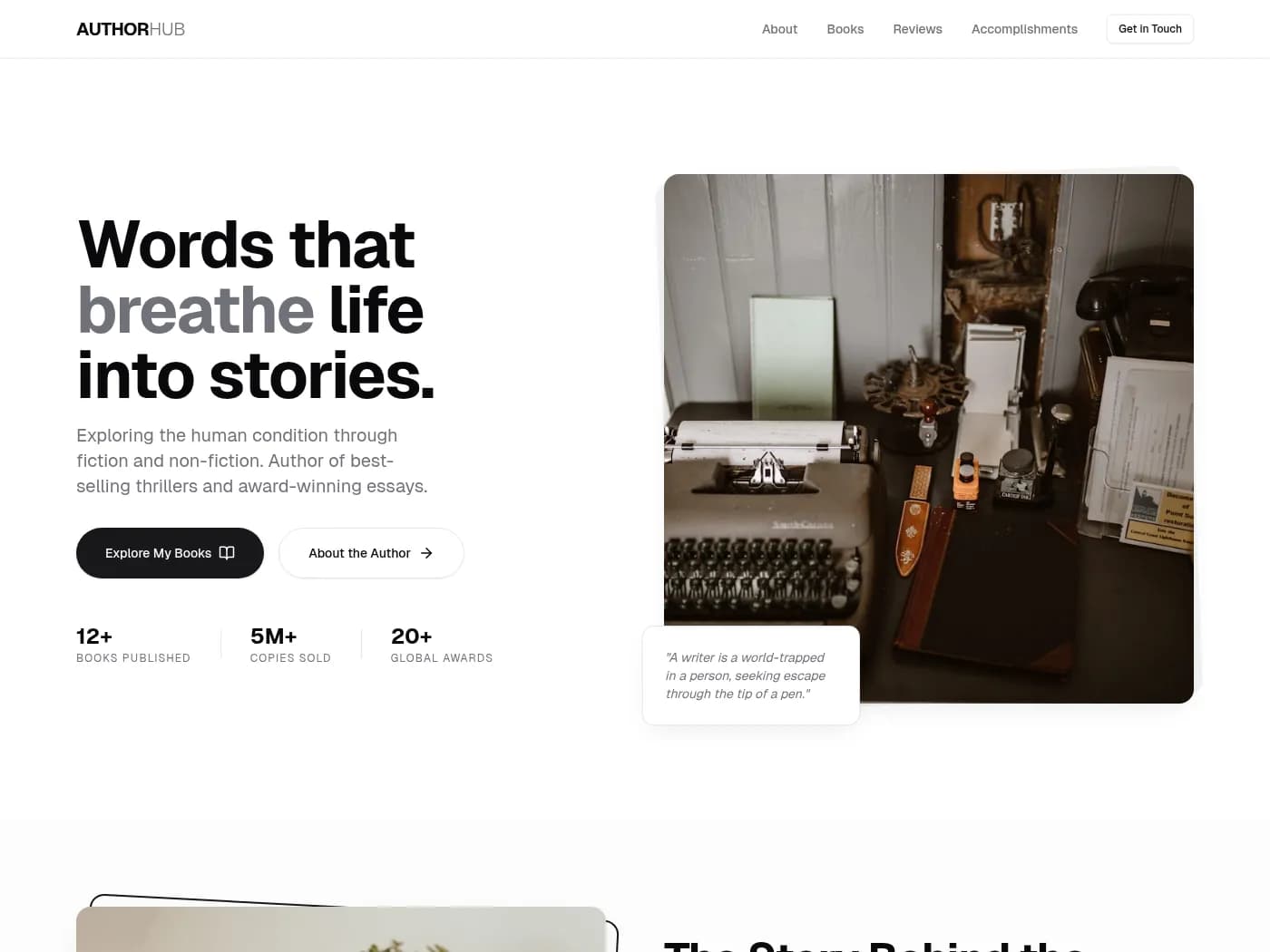 Author Portfolio Hub