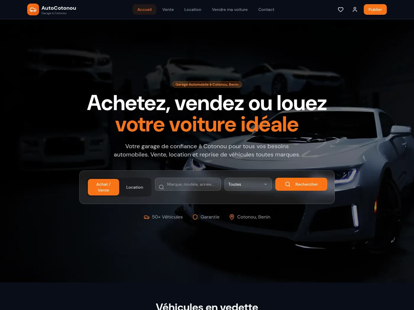 AutoCotonou Garage Web