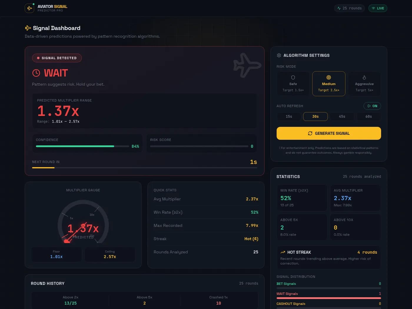 Aviator Signal Predictor