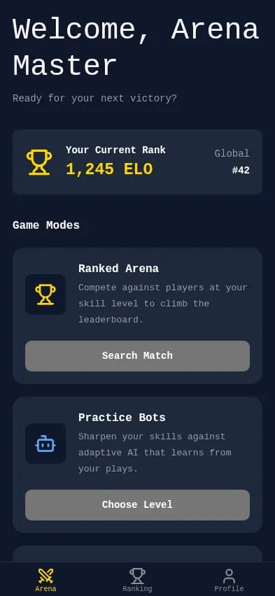 Ranked Backgammon Arena
