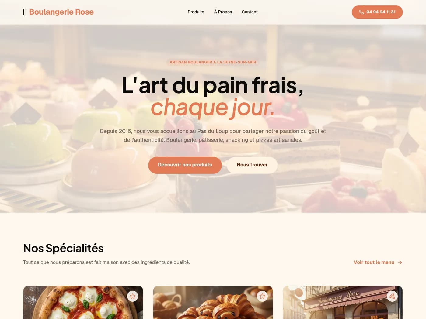 Bakery Vitrine Website
