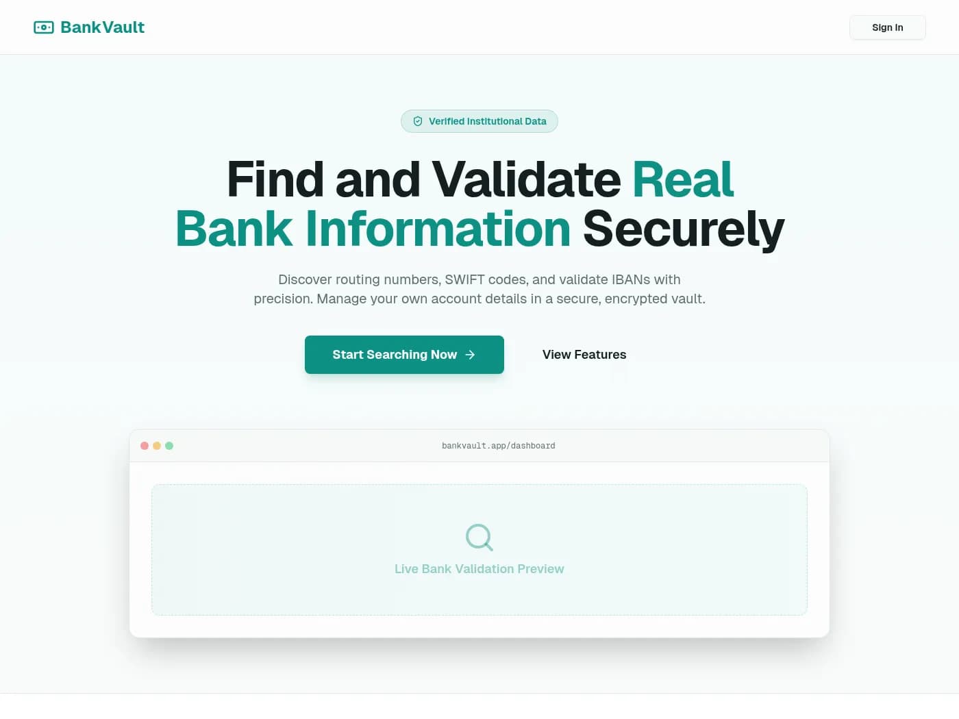 Bank Account Finder