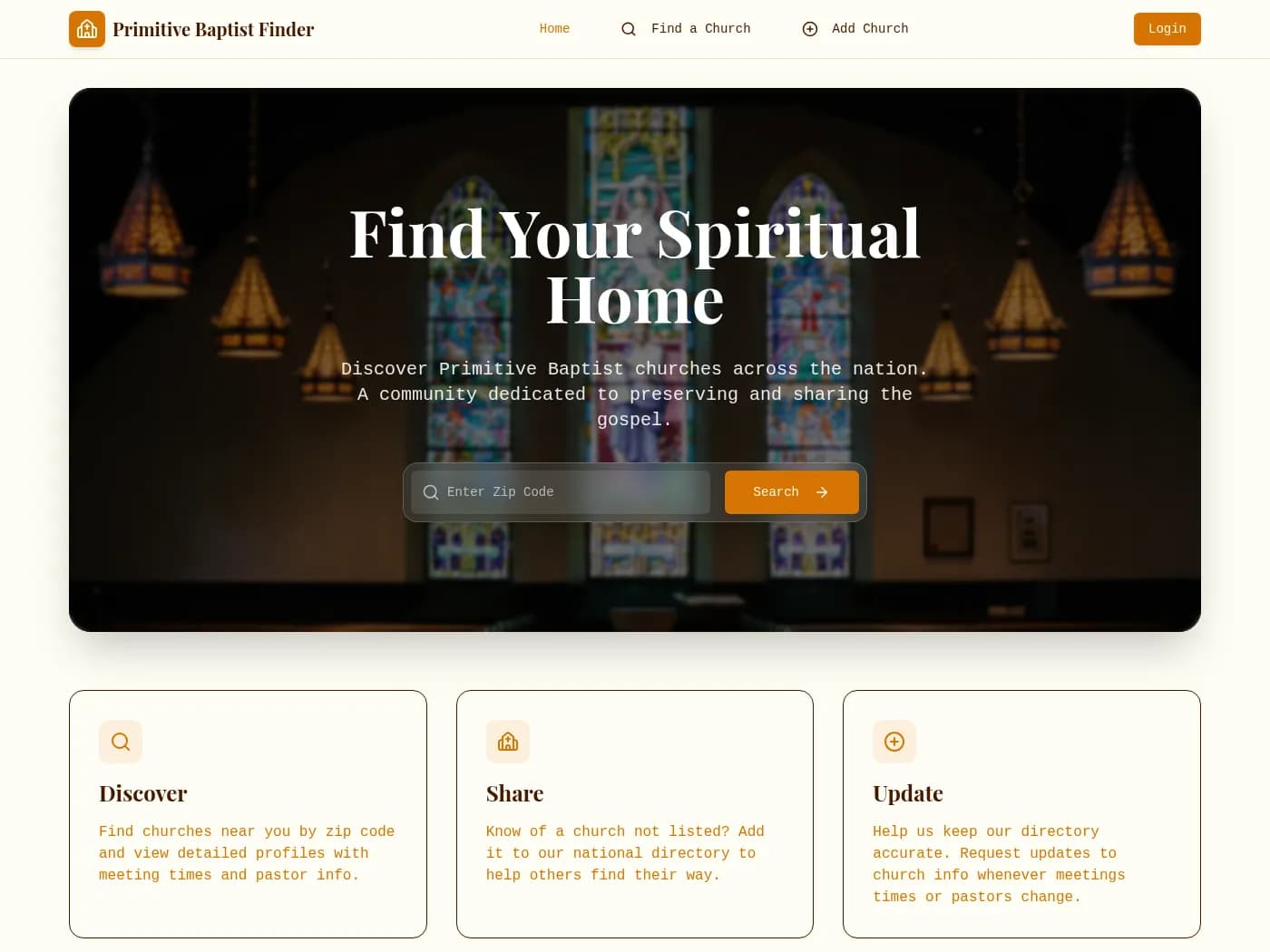 Primitive Baptist Church Finder