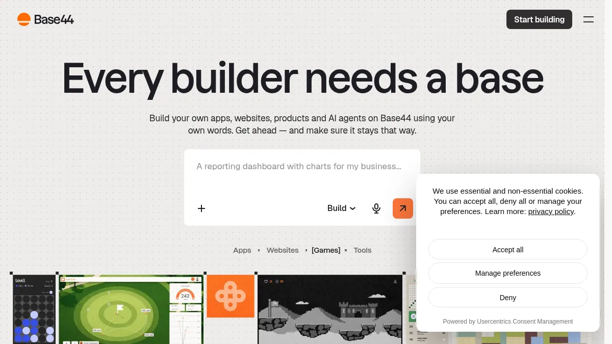 Base44 homepage