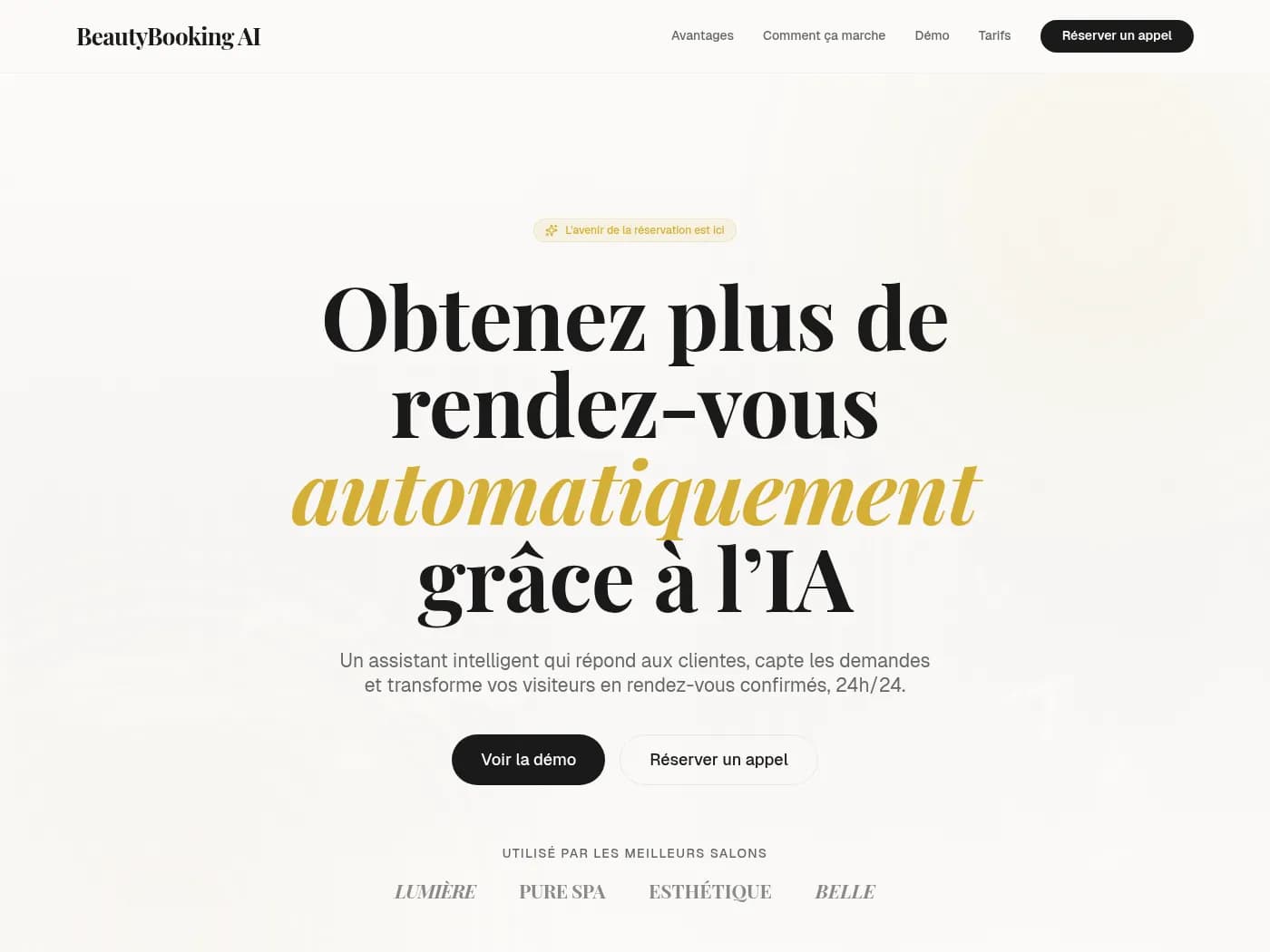 BeautyBooking AI Landing