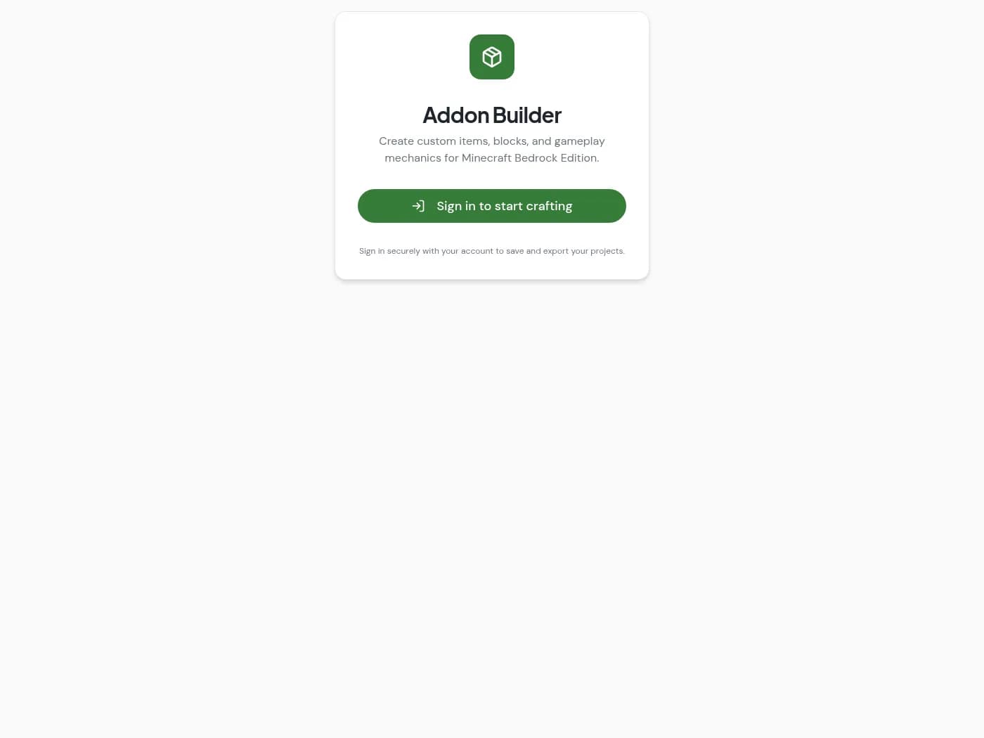 Bedrock Addon Builder