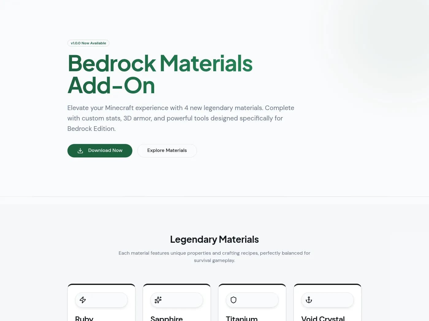 Minecraft Materials Add-On