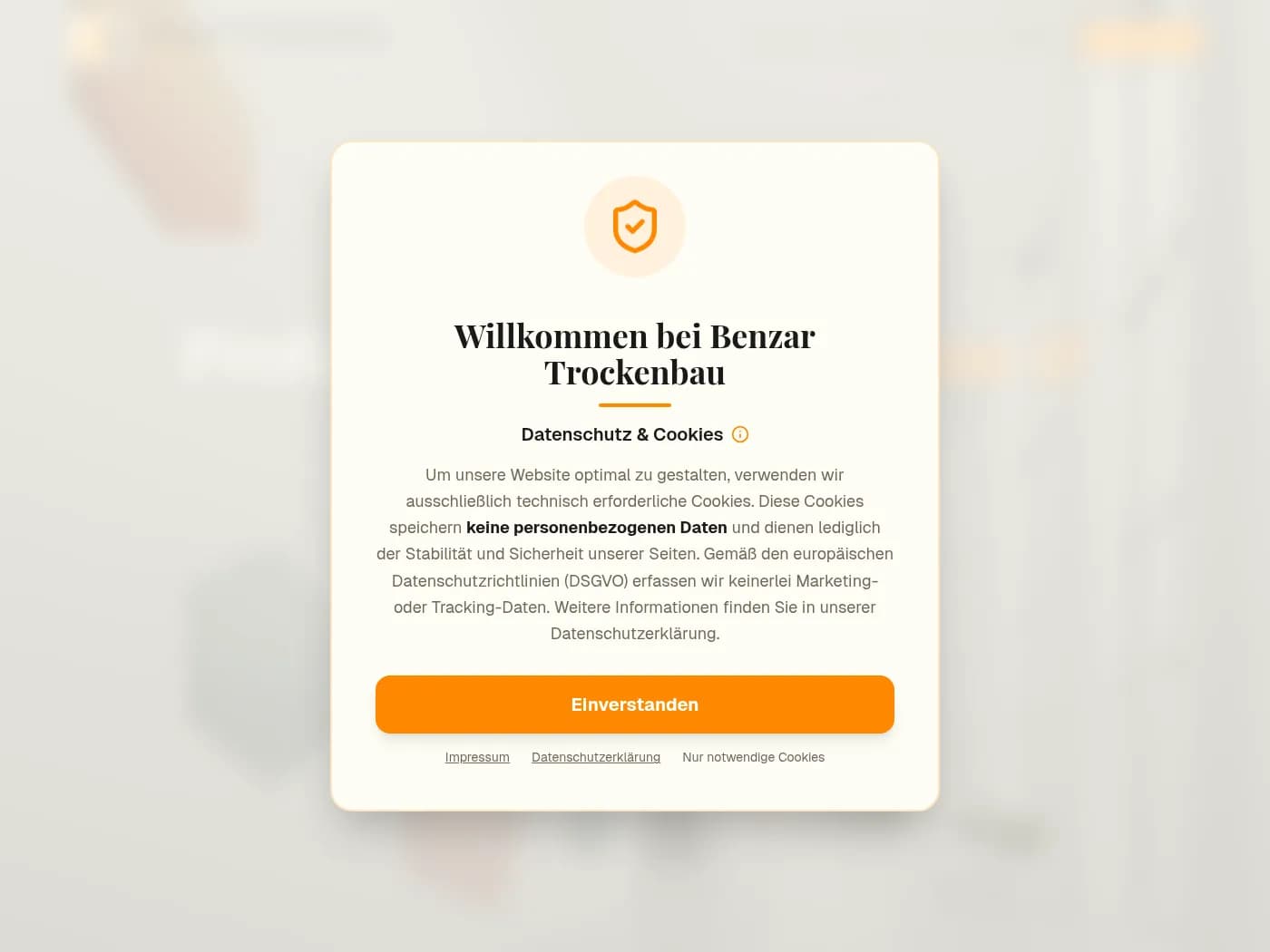 Benzar Trockenbau Webpage