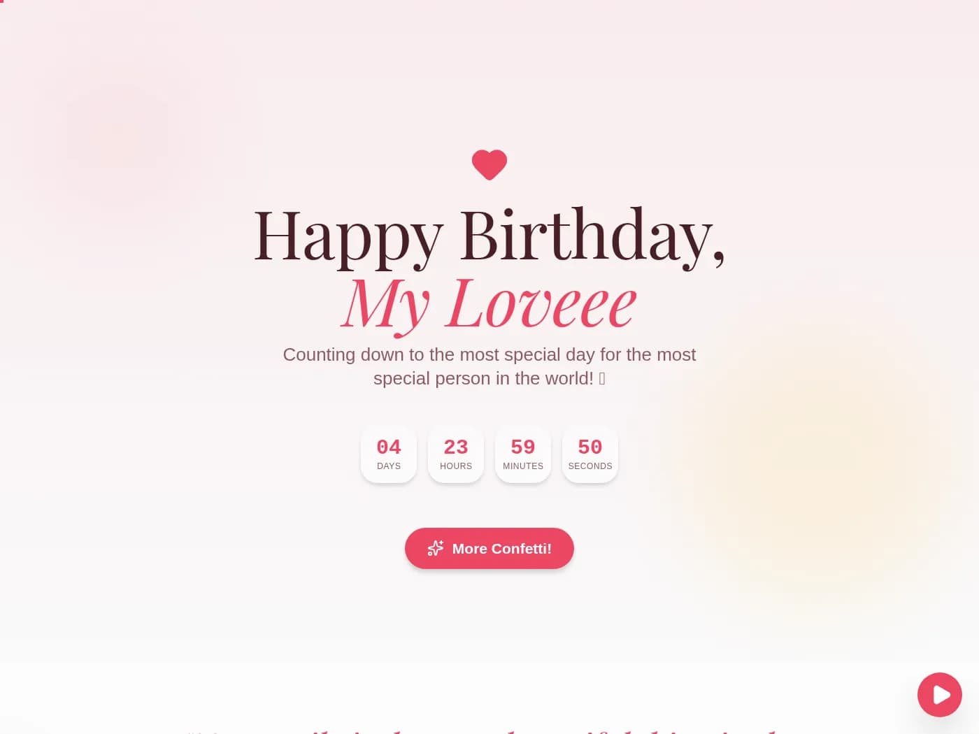 Birthday Surprise Site