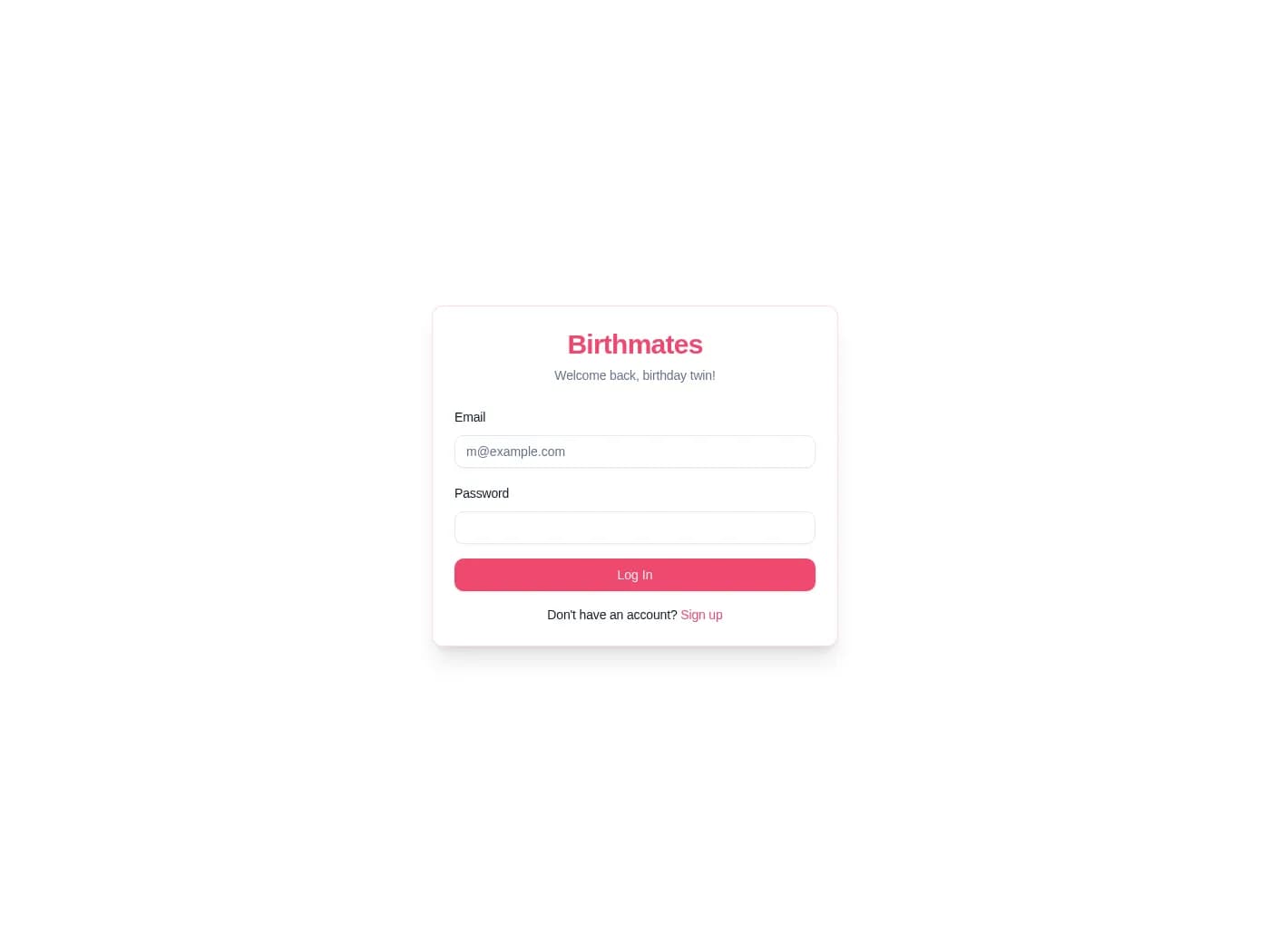 Birthmates Social Platform
