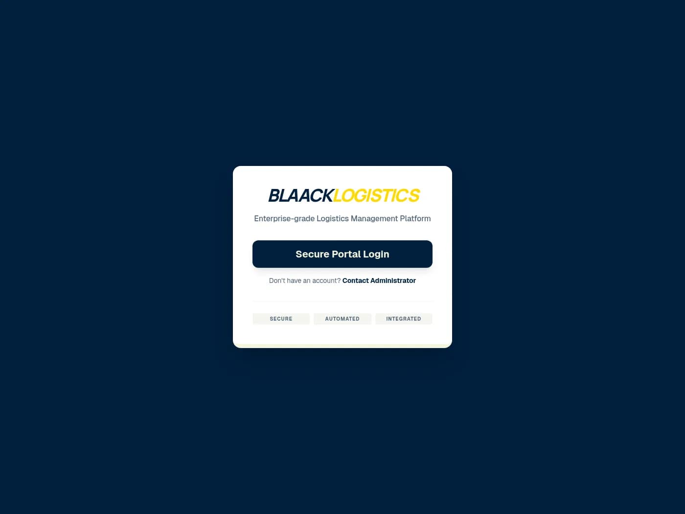 Blaack Logistics Platform