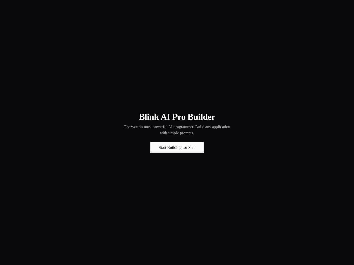Blink AI Pro Builder