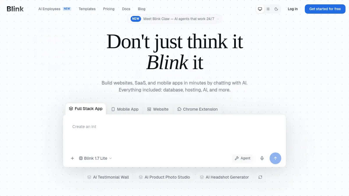 Blink homepage