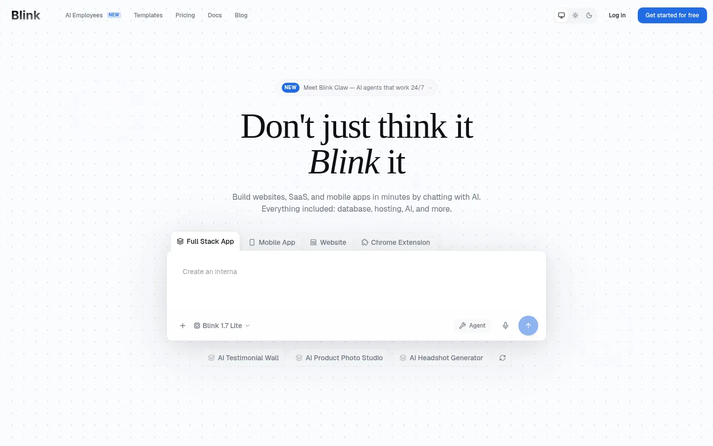 Blink homepage
