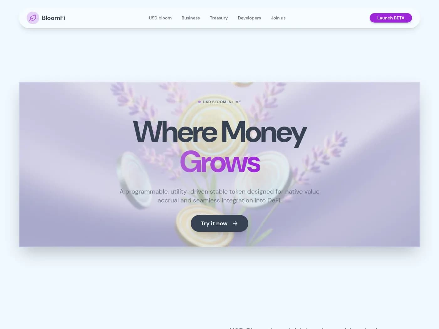 BloomFi Crypto Landing