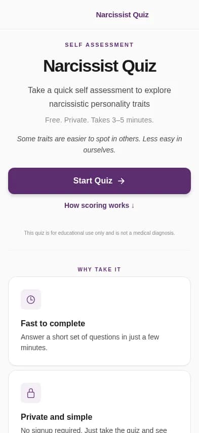 Narcissist Quiz