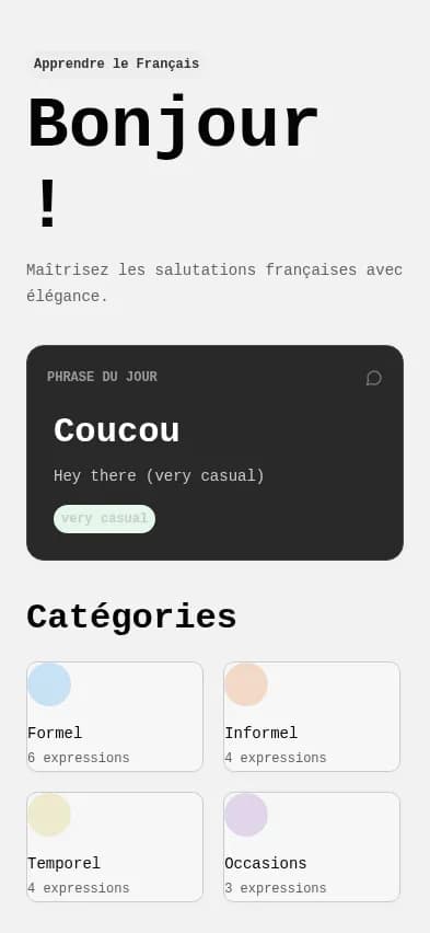 Bonjour Greetings App