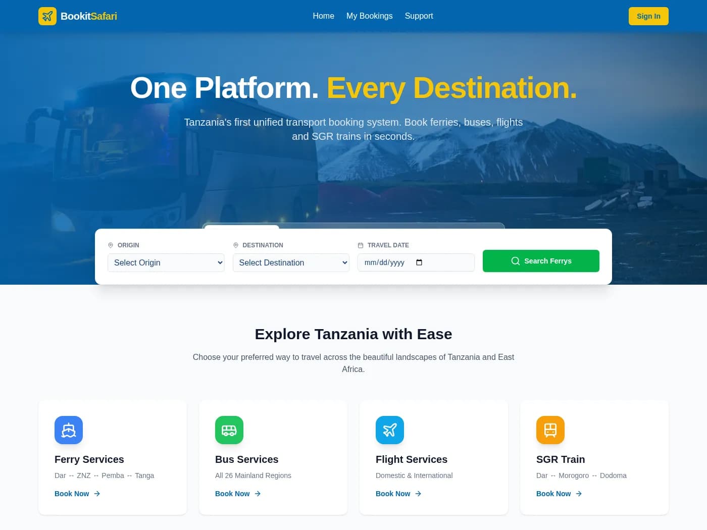 Bookit Safari Platform