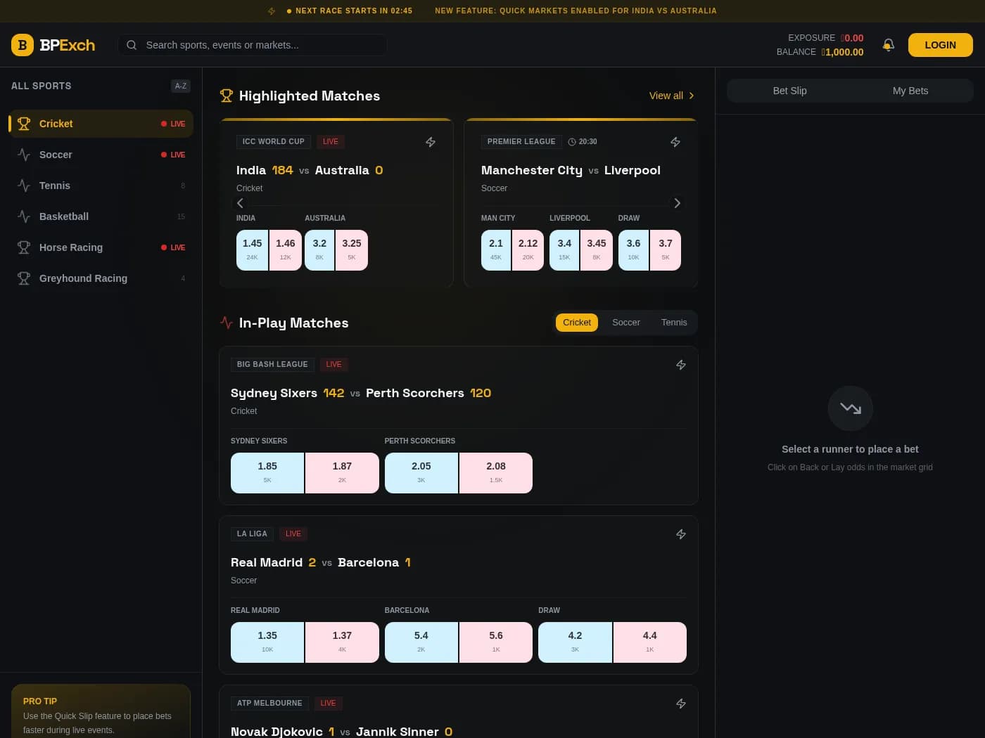 BPExch Live Dashboard