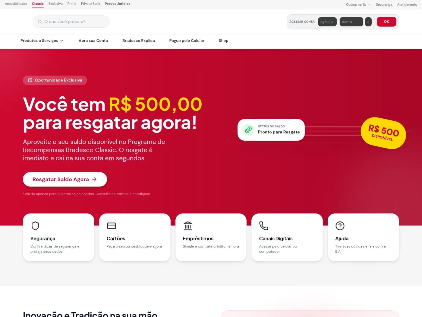 Bradesco Resgate Fake