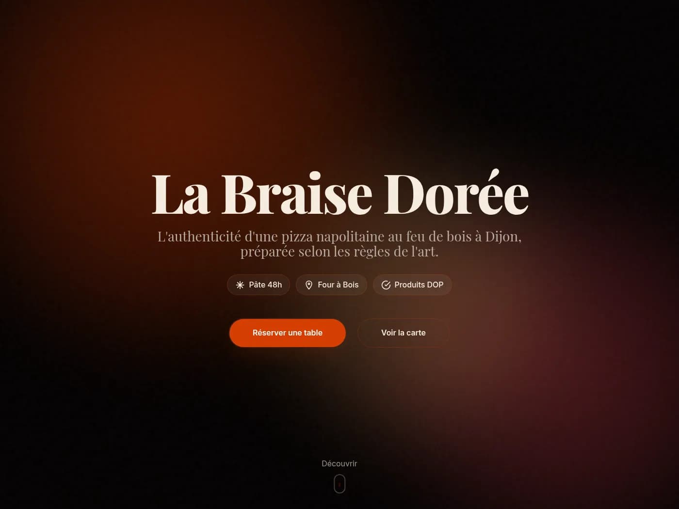 La Braise Dorée Web Experience