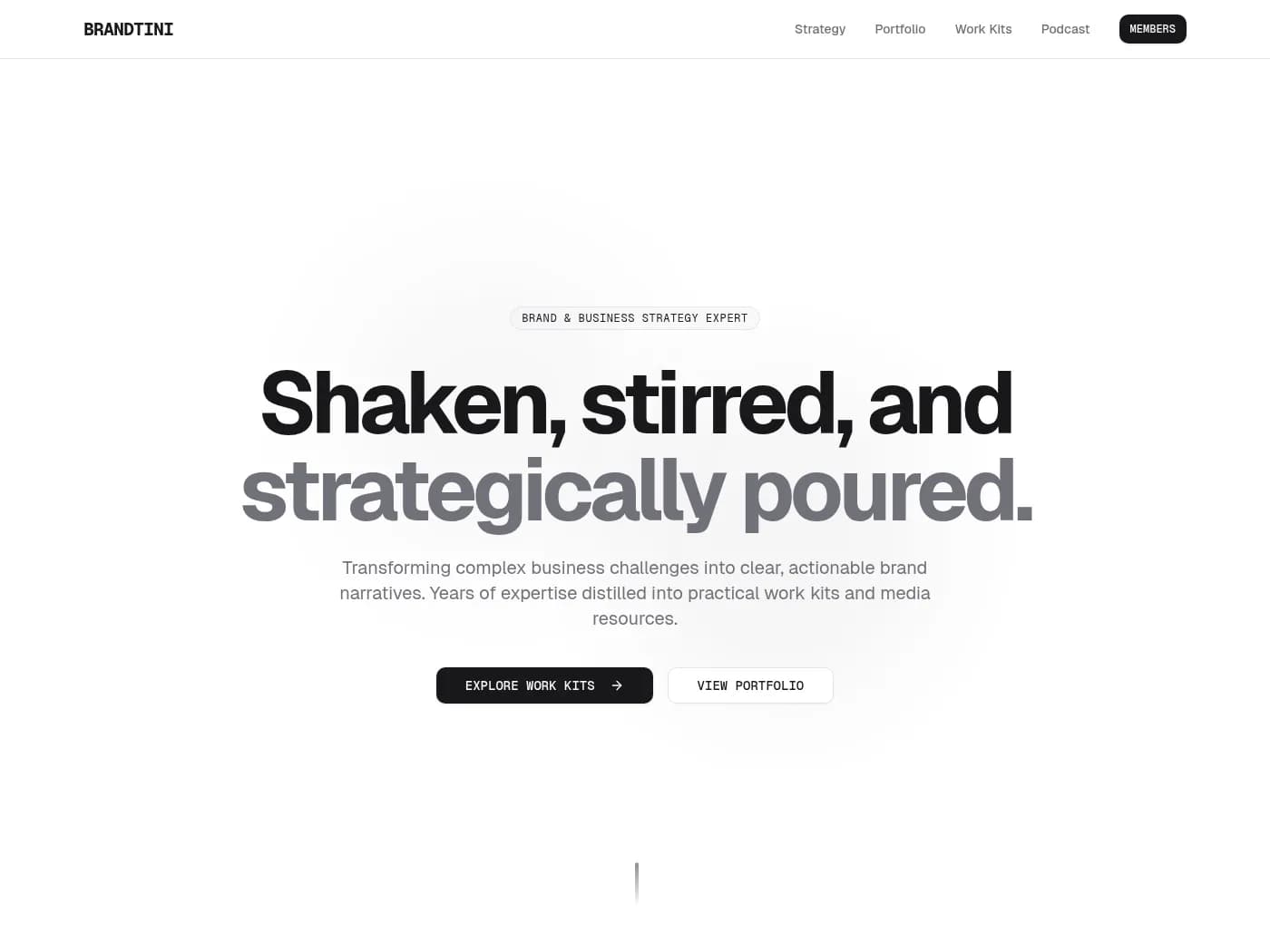 Brandtini Portfolio Landing