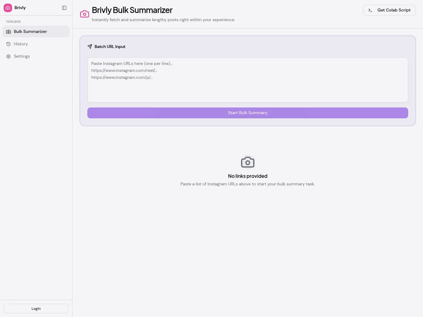 Brivly Insta Summarizer