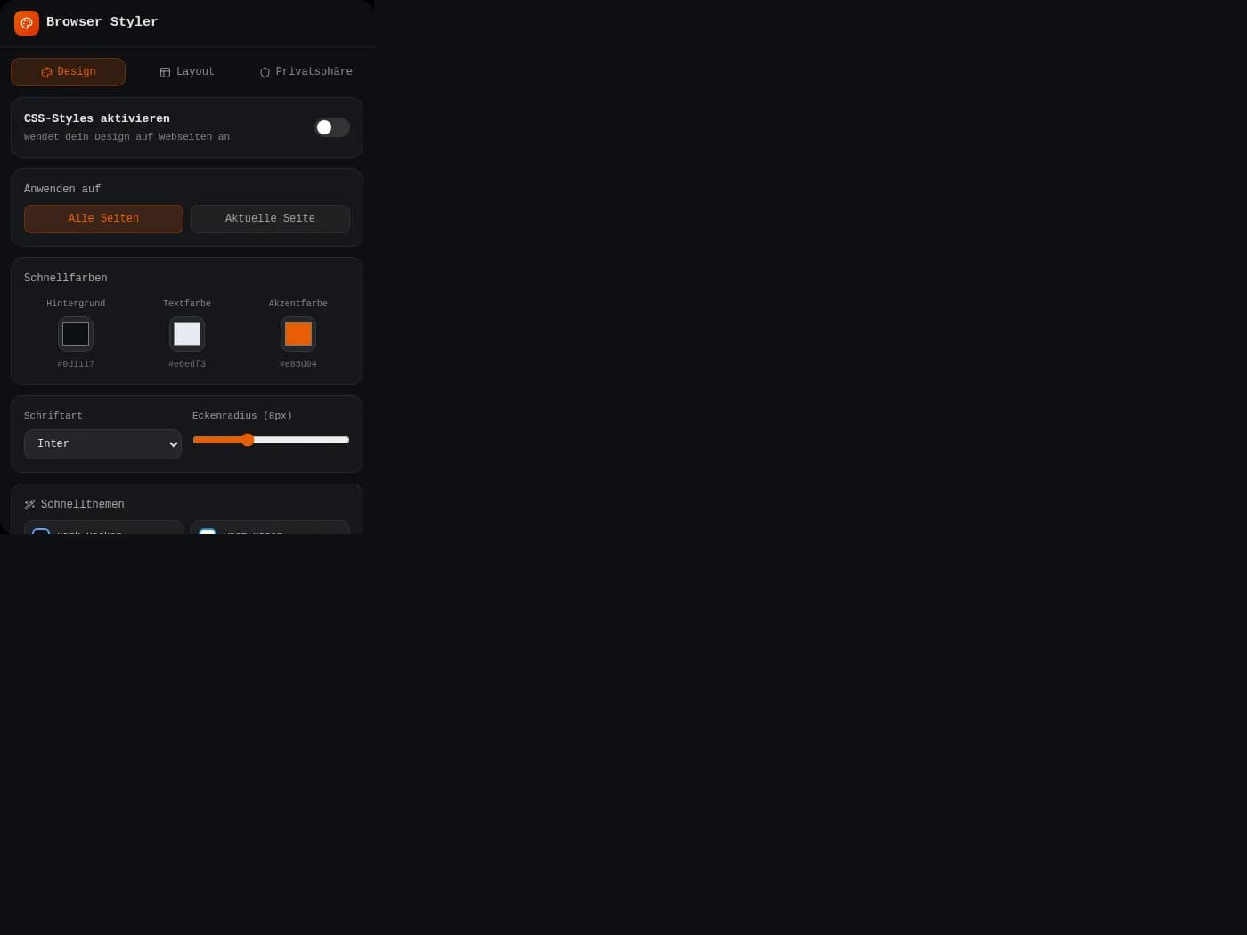 Custom Browser Styler