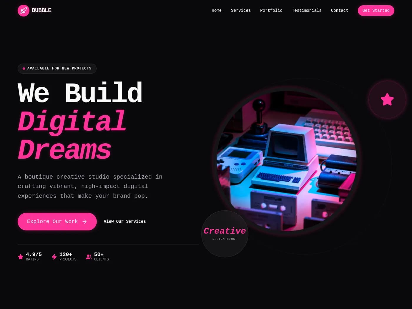 Bubble Pink Portfolio