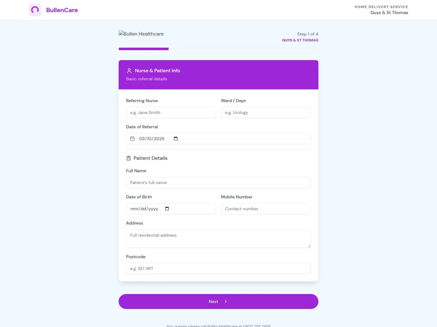 BullenCare Signup Page
