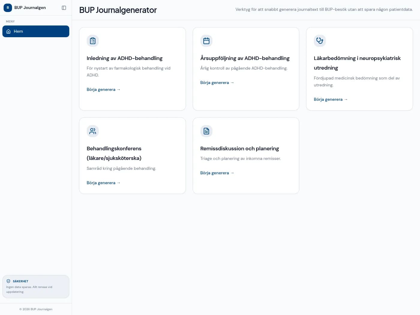 BUP Journalgenerator